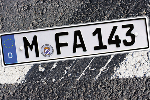 Auto-Kennzeichen - Fahrschule 123